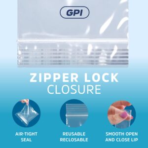 3 x 5 inches, 2Mil Clear Reclosable zip Bags, case of 1,000 GPI Brand