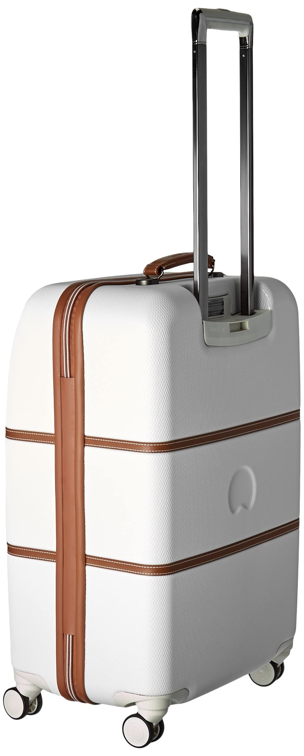 DELSEY Paris Chatelet Hard+ Hardside Luggage with Spinner Wheels, Champagne White, Checked-Medium 24 Inch