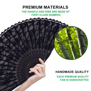 Amajiji Chinese/Japanese Vintage Retro Style Bamboo Wood Silk Folding Hand Fan for women HBSY (23cm) (002)