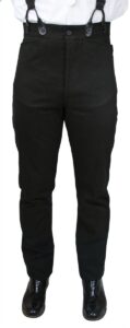 historical emporium men's high waist 100% brushed cotton trousers 36 black