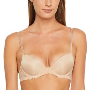 calvin klein women's seductive comfort with lace lift demi bra, bare, 36b