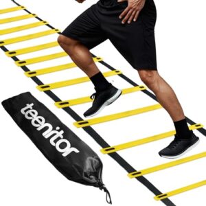 teenitor 13 rung agility ladder speed ladder training ladder for soccer, speed, football fitness feet training carry bag agility training equipment, workout ladder, sports agility ladders for kids