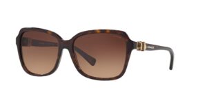 coach hc8179 sunglasses, dark tortoise/brown gradient, 58 mm