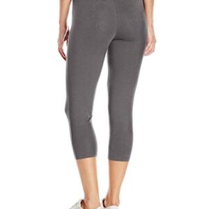 Hanes Women's Stretch Jersey Capri, Charcoal Heather, Large