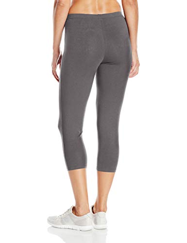 Hanes Women's Stretch Jersey Capri, Charcoal Heather, Large