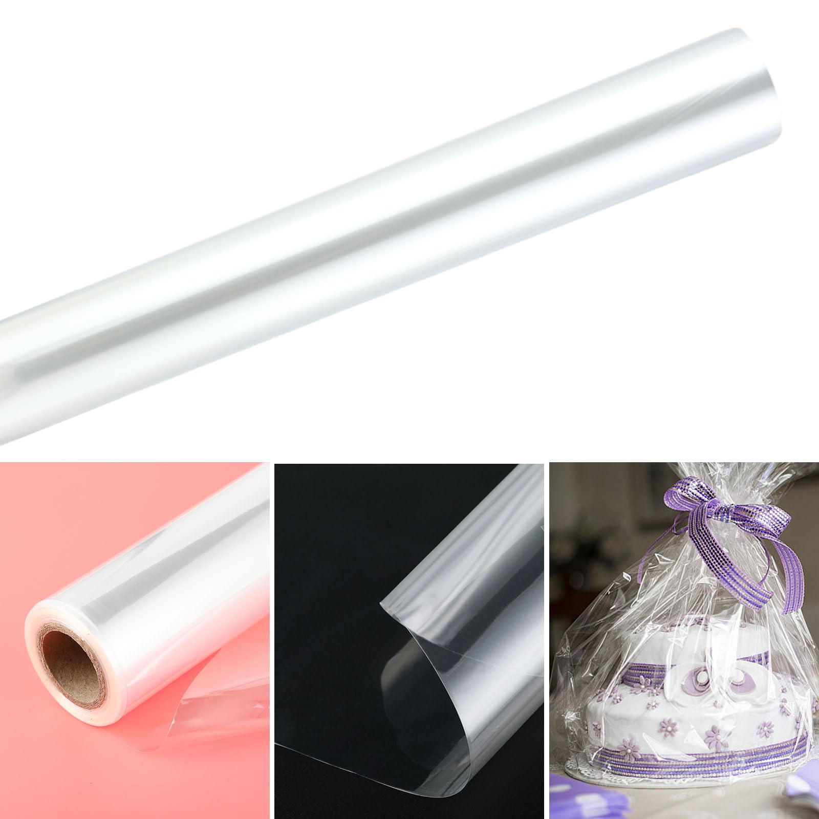 Tytroy Gift Wrapping Clear Cellophane FOLDED Roll for Gift Baskets, Christmas Wrapping Arts and Crafts (20" Roll contains 40 in x 100 ft Cellophane)