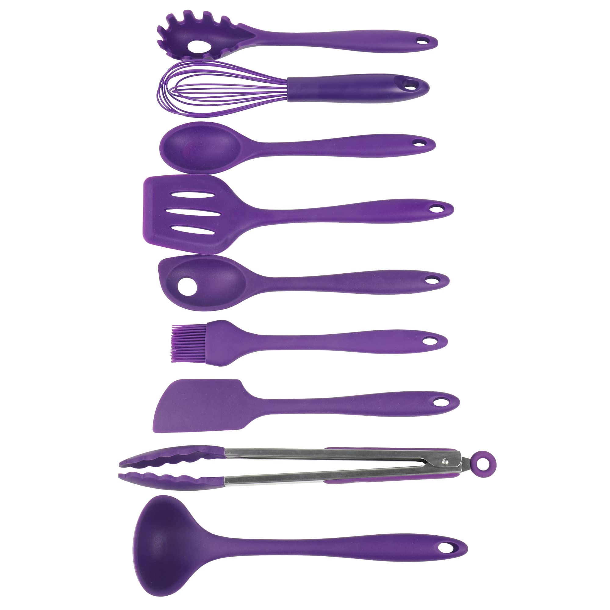 Chef Craft Premium Silicone Kitchen Tool and Utensil, 9 Piece Set, Purple