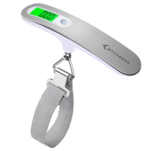 luggage scale mycarbon digital scale high precision hanging scale 110 lb/ 50kg with backlit ultra portable scale stainless steel digital travel scale for luggage,perfect for home use and gifts