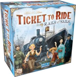 ticket to ride rails & sails board game - train route-building strategy game, fun family game for kids & adults, ages 10+, 2-5 players, 90-120 minute playtime, made by days of wonder