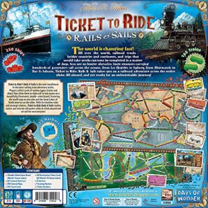 Ticket to Ride Rails & Sails Board Game - Train Route-Building Strategy Game, Fun Family Game for Kids & Adults, Ages 10+, 2-5 Players, 90-120 Minute Playtime, Made by Days of Wonder