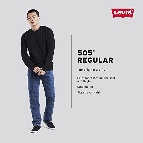 Levi's Men's 505 Regular Fit Jeans (Also Available in Big & Tall), Rinse-Stretch, 33W x 32L