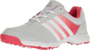 adidas women's tech response golf shoe, clear/grey/coral pink, 8.5 m us