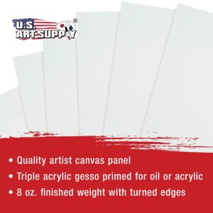 US Art Supply 8 X 10 inch Professional Artist Quality Acid Free Canvas Panel Boards for Painting Value Pack of 48 (1 Full Case of 48 Single Canvas Board Panels)