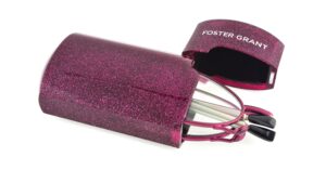 foster grant gideon rectangular flat micro reading glasses for women, magenta/transparent, 64 mm + 1.5