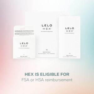 LELO HEX Original Ultra Thin Condoms with Increased Strength, Male Condom, Lubricated Condoms for Men, 2.12-Inch/54 mm Diameter (12 Pack)