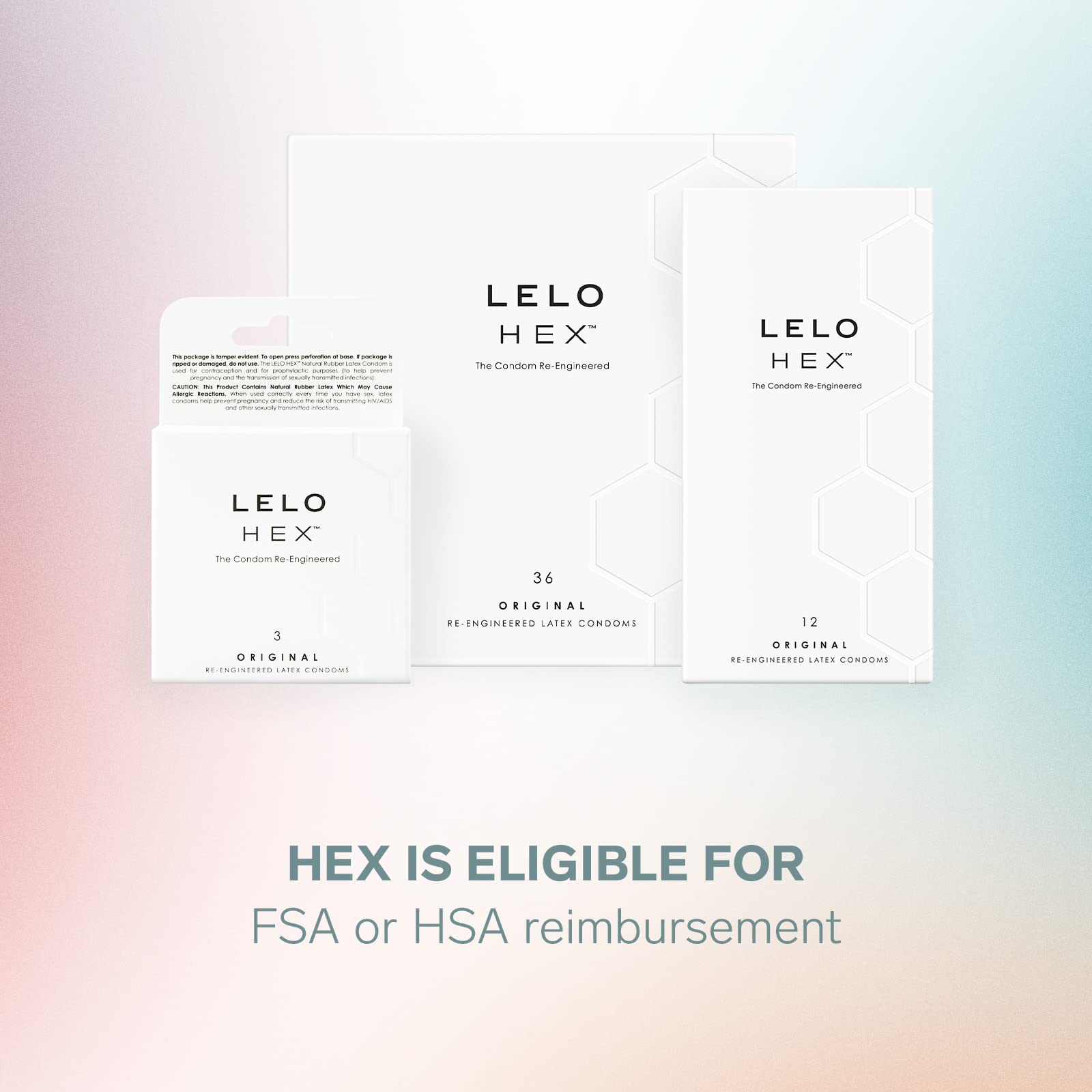 LELO HEX Original Ultra Thin Condoms with Increased Strength, Male Condom, Lubricated Condoms for Men, 2.12-Inch/54 mm Diameter (12 Pack)