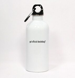 los drinkware hermanos got official douchebag? - white water bottle with carabiner 20oz