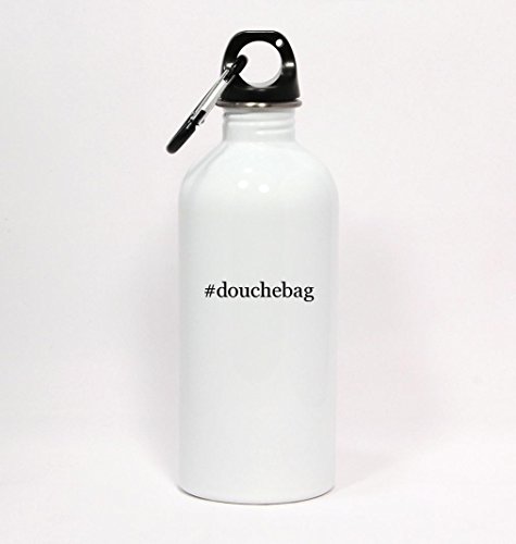 Los Drinkware Hermanos #douchebag - Hashtag White Water Bottle with Carabiner 20oz