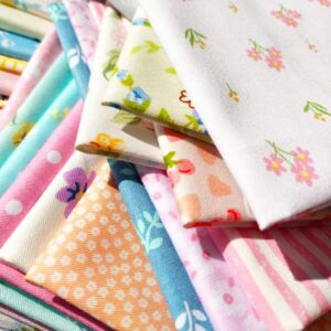 flic-flac 25pcs 12 x 12 inches (30cmx30cm) cotton fabric squares quilting sewing floral precut fabric square sheets for craft patchwork