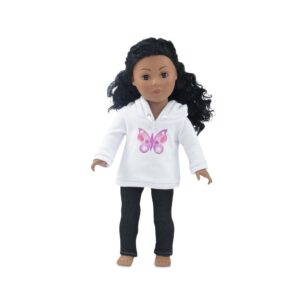 emily rose 18 inch doll hooded thick sweatshirt and jeans casual outdoor clothing outfit | gift boxed! | compatible with 18-inch american girl dolls