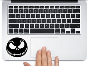 jack skellington face nightmare before xmas halloween art for laptop toolbox helmet cup die cut vinyl decal sticker (black, 3.5")