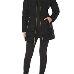 Laundry By Shelli Segal Women's Coat-3/4 Windbreaker Coat with Cinched Waist, Black (2016), Medium