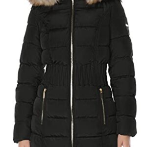 Laundry By Shelli Segal Women's Coat-3/4 Windbreaker Coat with Cinched Waist, Black (2016), Medium