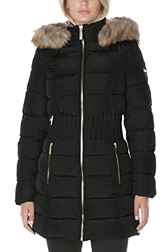 Laundry By Shelli Segal Women's Coat-3/4 Windbreaker Coat with Cinched Waist, Black (2016), Medium