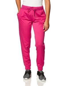 hanes womens sport performance fleece jogger with pockets pants, fresh berry solid/fresh berry heather, medium us