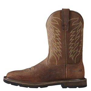 ariat mens groundbreaker wide square toe work boot brown 12