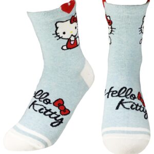 JJMax Women's Hello Kitty Cute Cotton Blend Ankle Socks Set, Crew Hearts Kitty, One Size