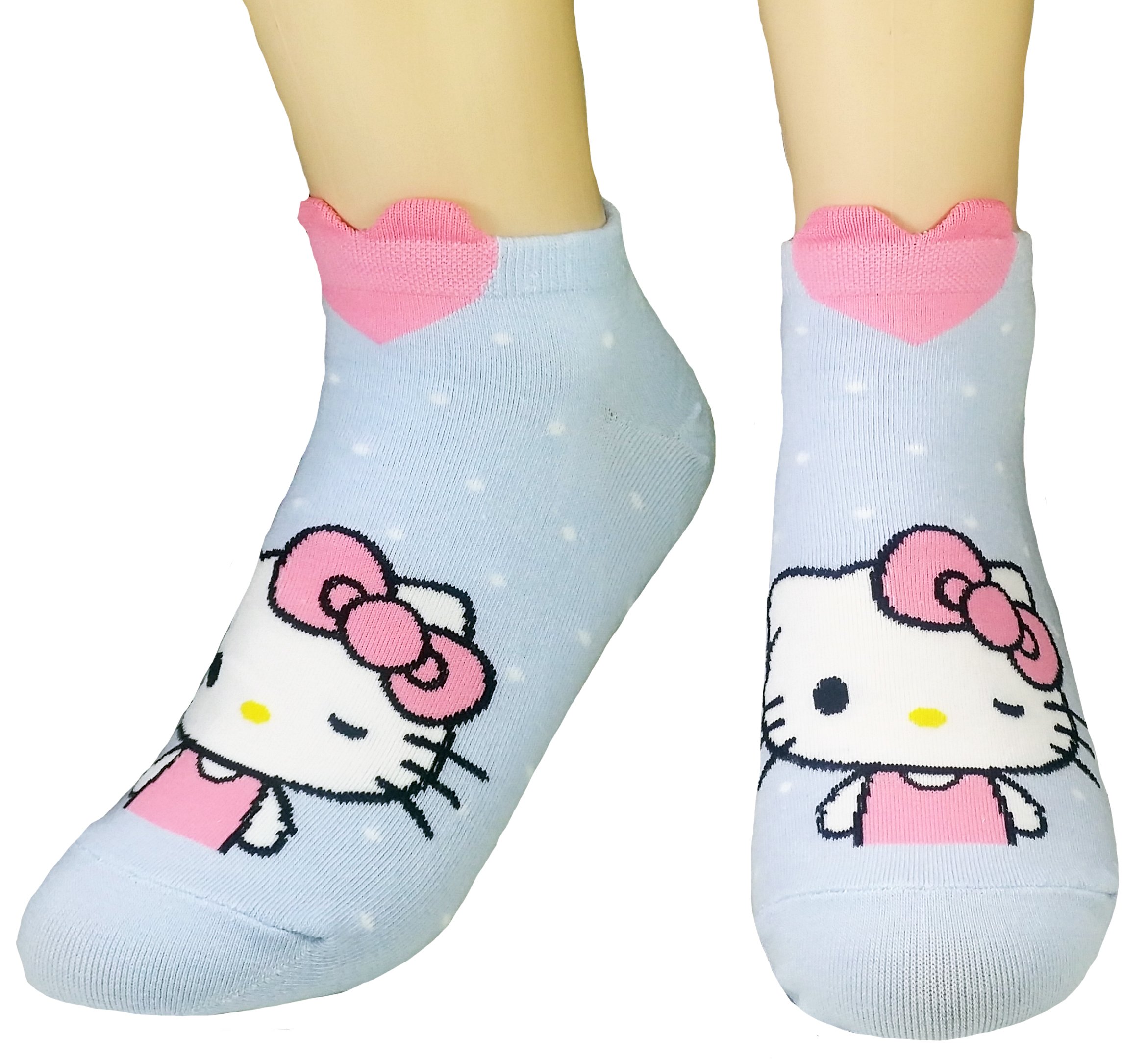 JJMax Women's Hello Kitty Cute Cotton Blend Ankle Socks Set, Lovely Kitty, One Size