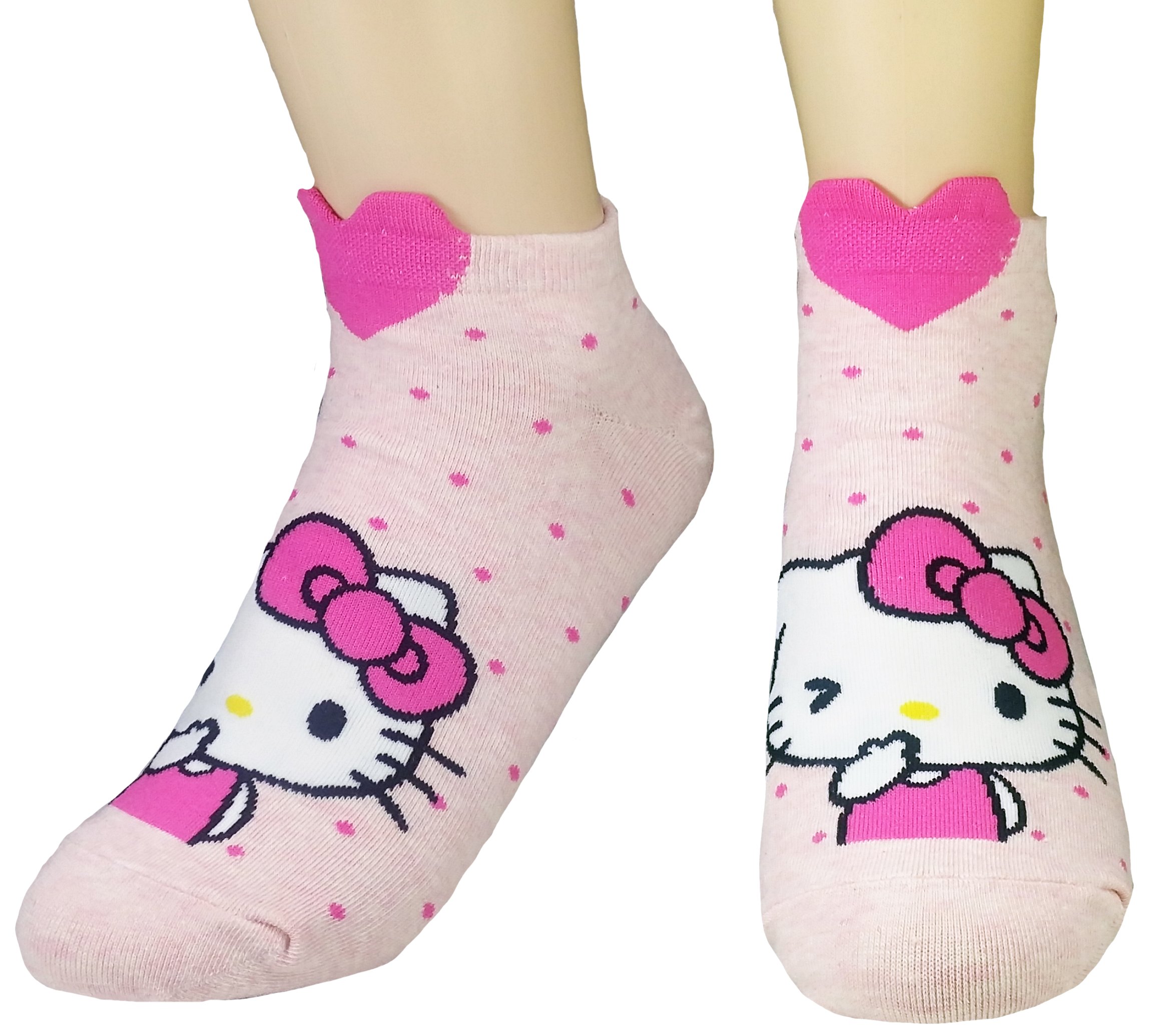 JJMax Women's Hello Kitty Cute Cotton Blend Ankle Socks Set, Lovely Kitty, One Size