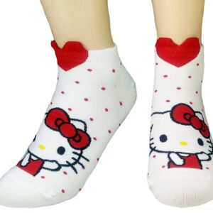 JJMax Women's Hello Kitty Cute Cotton Blend Ankle Socks Set, Lovely Kitty, One Size