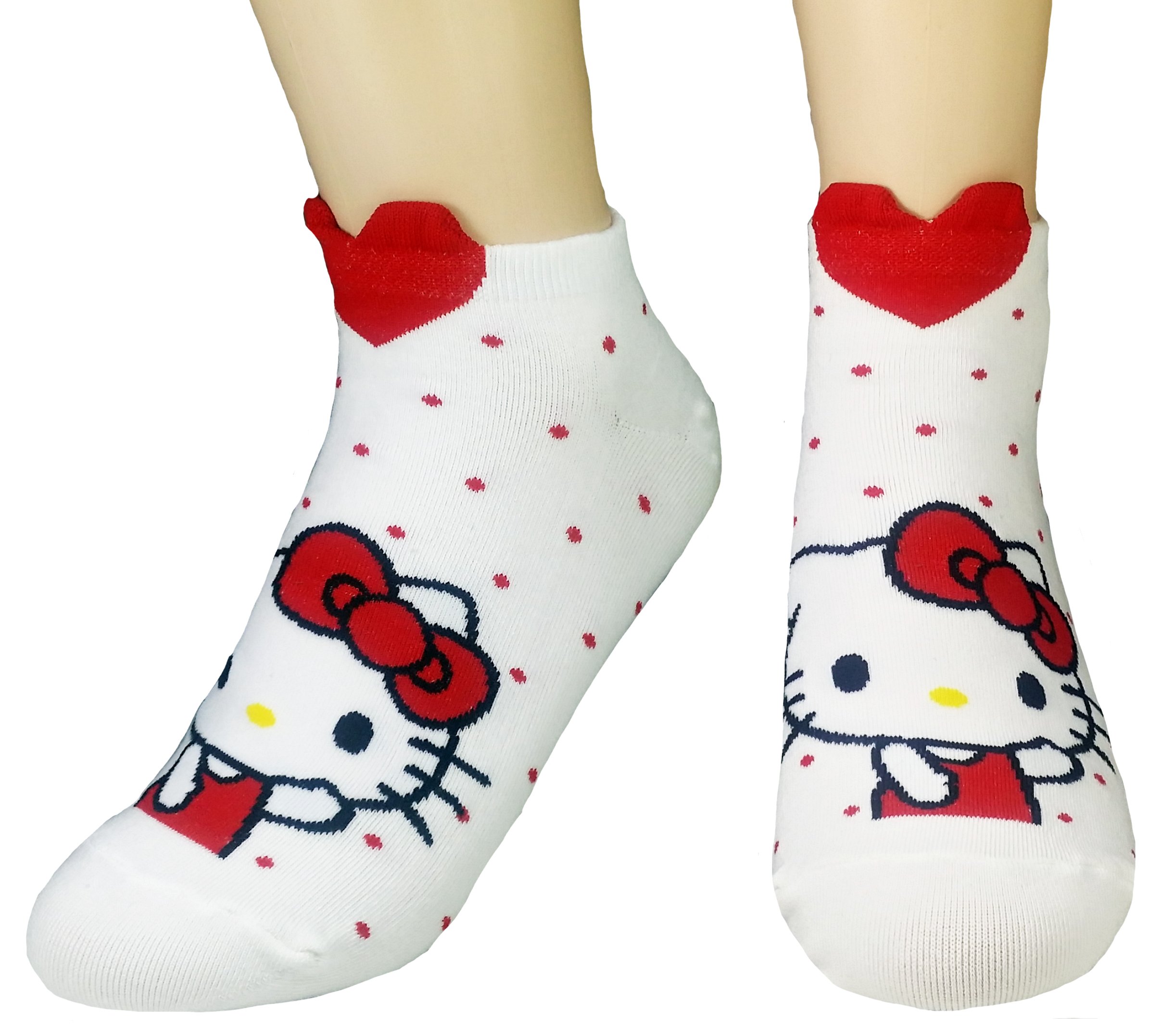 JJMax Women's Hello Kitty Cute Cotton Blend Ankle Socks Set, Lovely Kitty, One Size