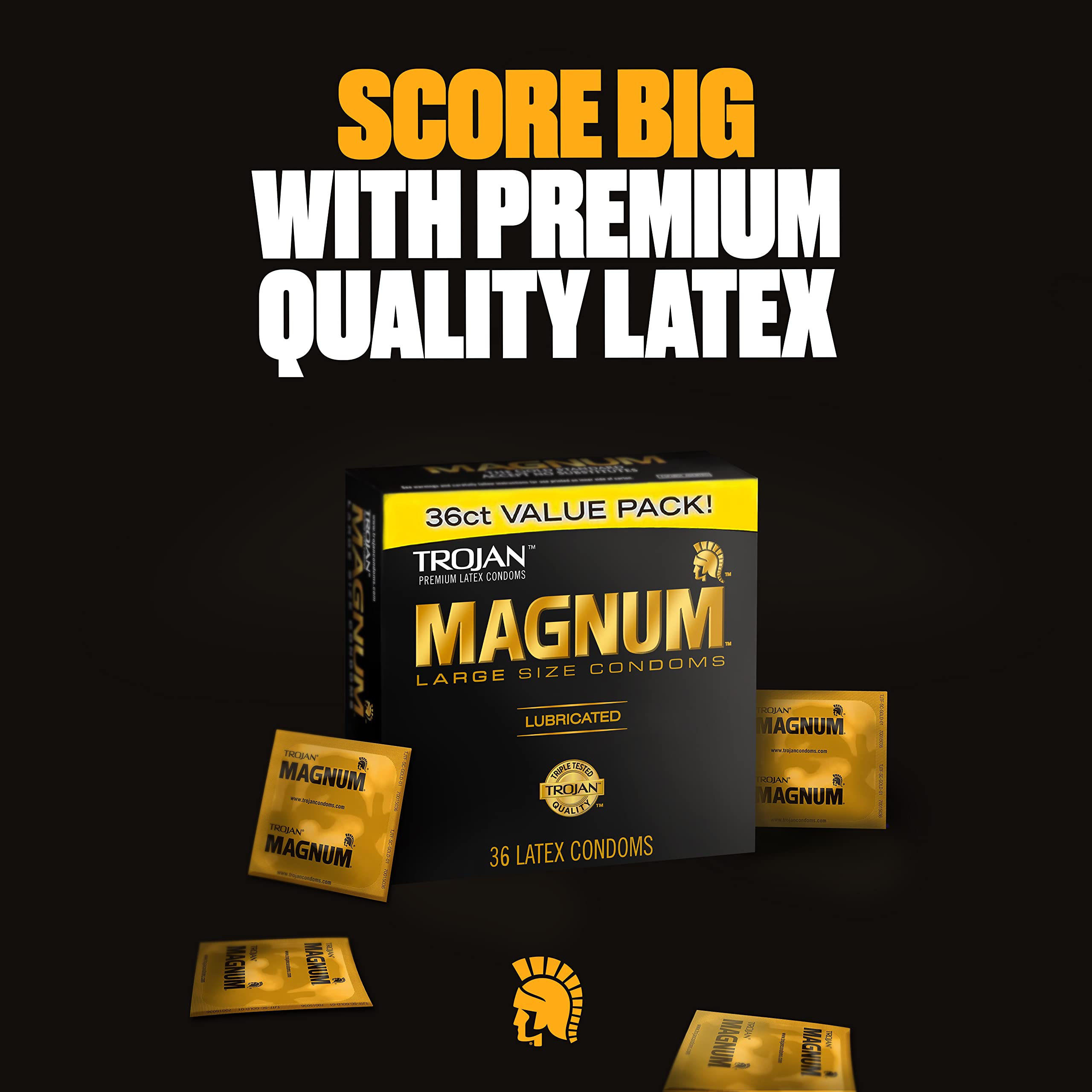 TROJAN Magnum BareSkin Premium Large Condoms, Comfortable and Smooth Lubricated Condoms for Men, America’s Number One Condom, 24 Count Value Pack