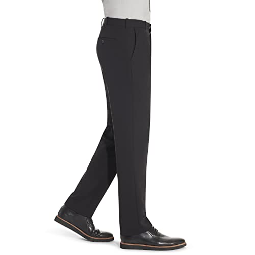 Van Heusen Men's Flex Straight Fit Flat Front Pant, Black, 34W x 34L