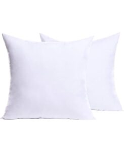 cozy bed euro throw pillows insert (pack of 2, white) 26 x 26 inches (suitable for 25-27 pillowcase.), bed pillows for sleeping european size, bed and couch pillows, decorative pillows