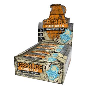 grenade carb killa high protein and low sugar candy bar, 12 x 60 g - white chocolate cookie