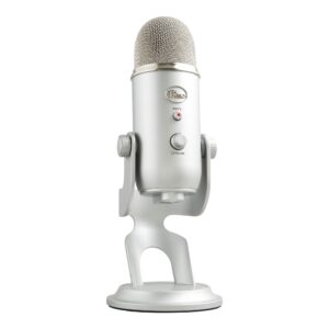 blue yeti usb microphone, silver (renewed)