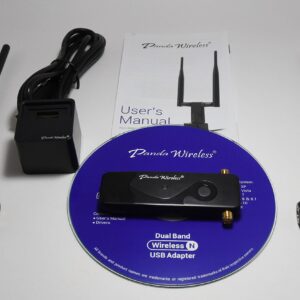 Panda Wireless PAU09 N600 Dual Band (2.4GHz and 5GHz) Wireless N USB Adapter W/Dual 5dBi Antennas - Windows 7/8/8.1/10/11, Mint, Ubuntu, openSUSE, Fedora, Centos, Kali Linux and Raspbian