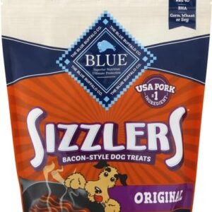 Blue Buffalo Sizzlers Natural Bacon-Style Soft-Moist Dog Treats, Original Pork 15-oz Bag