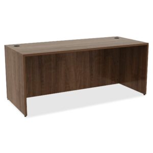 Lorell Essentials Desk, Walnut Laminate