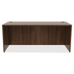 Lorell Essentials Desk, Walnut Laminate