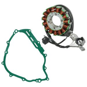 caltric stator and gasket compatible with yamaha rhino 700 2008-2013 viking 700 2014-2018 5b4-81410-00-00, 1xd-81410-00-00, 3b4-15451-00-00