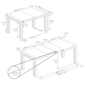 Mobili Fiver, Iacopo Extendable Dining Table, Pearled Elm, Made in Italy