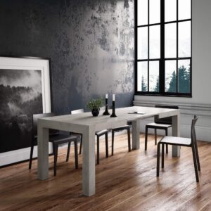 Mobili Fiver, Iacopo Extendable Dining Table, Pearled Elm, Made in Italy