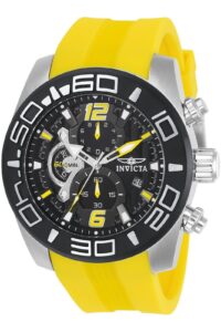 invicta men's 22808 pro diver analog display quartz yellow watch