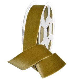 morex ribbon nylon, 1 1/2 inches by 11 yards, antique gold, item 01240/10-533 nylvalour velvet ribbon, 1 1/2" x 11 yd,