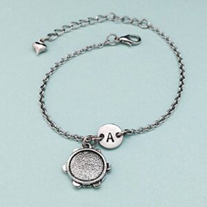 Tambourine charm bracelet, tambourine charm, adjustable bracelet, musical instrument, personalized bracelet, initial, monogram